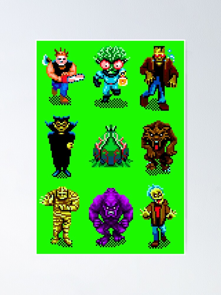 "Retro gaming enemies G9R-ZAMN | Vintage video game nostalgia" Poster ...