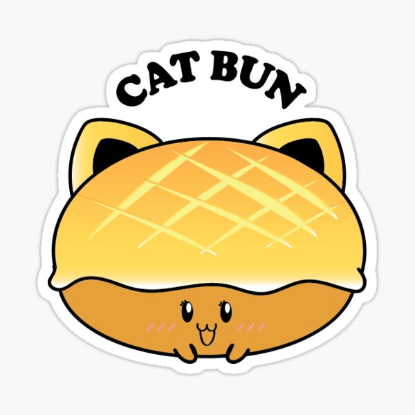 "Cat Bun!" Sticker for Sale by jeskingdesign | Redbubble