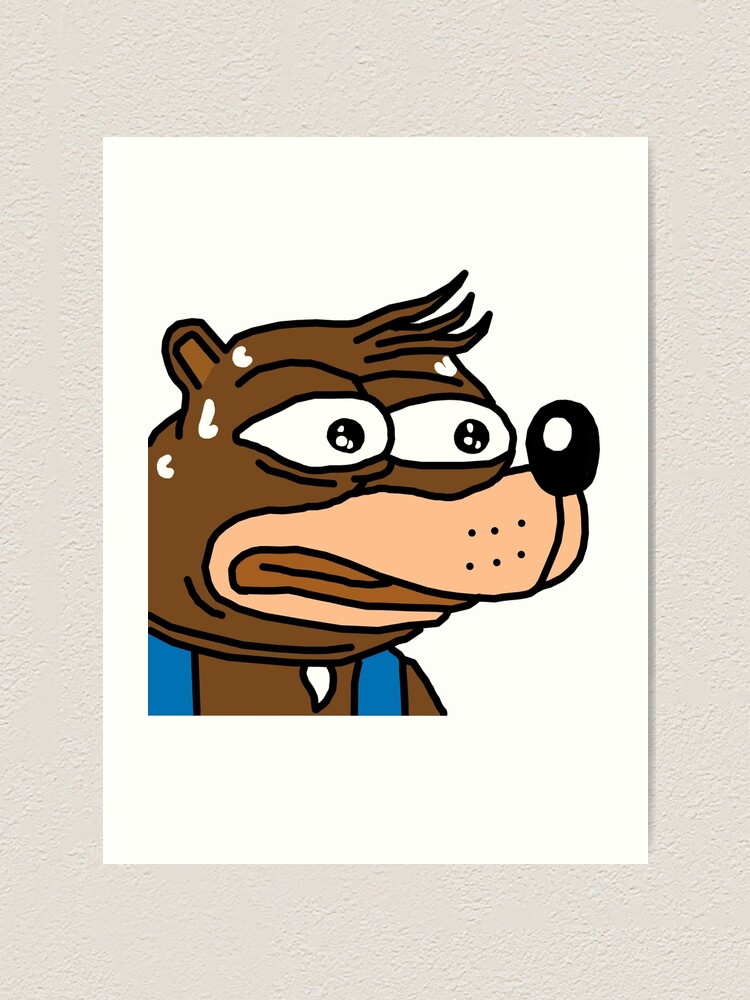 "Banjo Kazooie Sticker monkaS Feeling Nervous Anxious Pepe Meme" Art ...