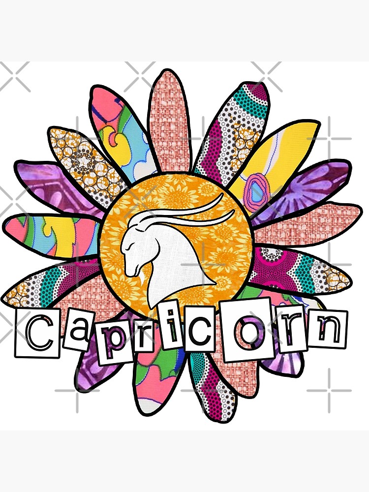 "Capricorn Pink Retro Flower " Poster by artbyomega | Redbubble