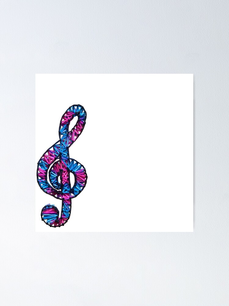 "Treble Clef String Art" Poster by JJPhoenixArt | Redbubble