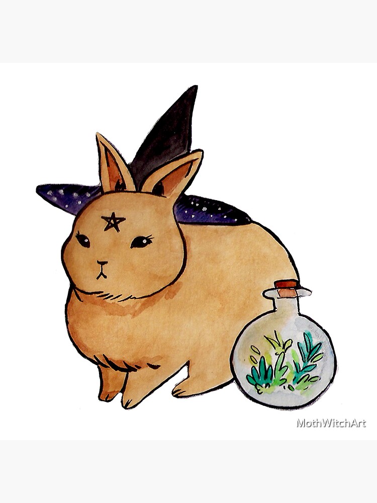 "Witchy Bunny" Sticker for Sale by MothWitchArt | Redbubble