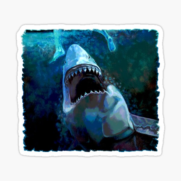 "Shark Bite" Sticker by pacedesign | Redbubble