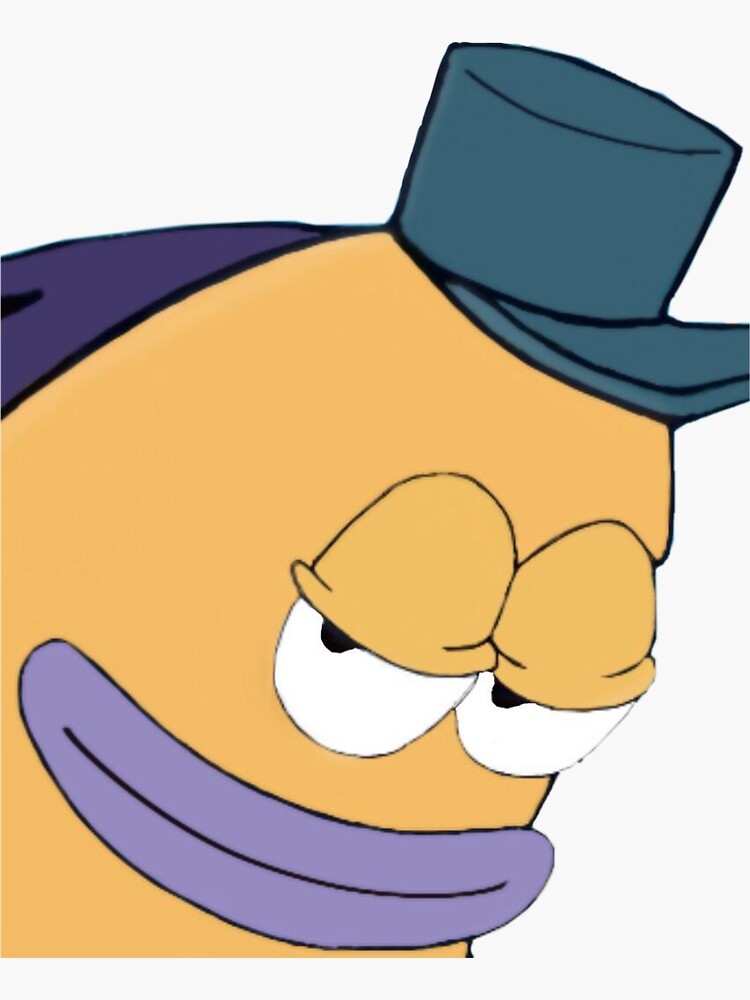 "Smirking Spongebob Fish" Sticker for Sale by JustACrafter | Redbubble