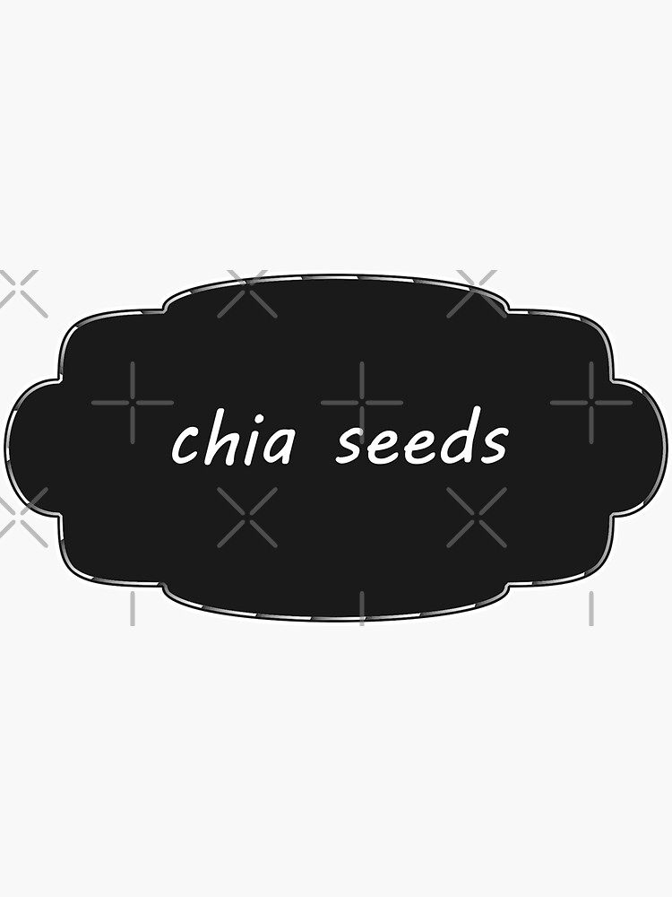 "Printed Kitchen Pantry Label / Sticker - chia seeds" Sticker for Sale ...