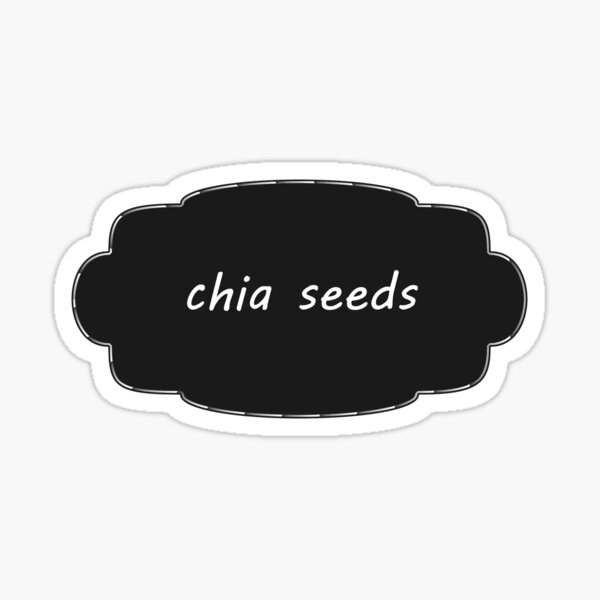 "Printed Kitchen Pantry Label / Sticker - chia seeds" Sticker for Sale ...