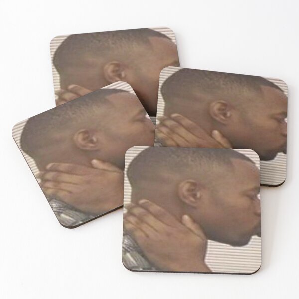 "Two Black Men Kissing Meme Left" Coasters (Set of 4) for Sale by ...