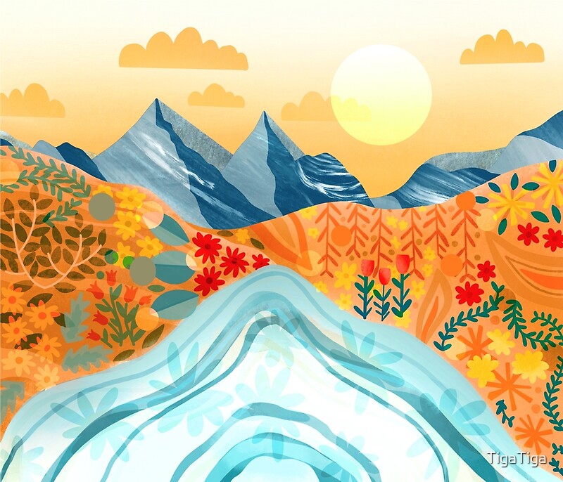 "Funky Desert Landscape " by TigaTiga | Redbubble