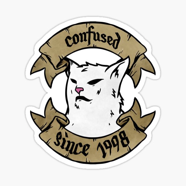 "Copy of Copy of Copy of confused cat meme funny" Sticker by ...