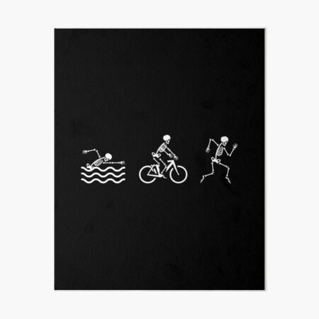 "Funny Skeleton Triathlon Triathlete" Art Board Print for Sale by blive ...