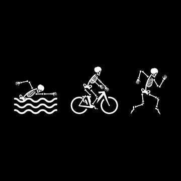 "Funny Skeleton Triathlon Triathlete" Art Board Print for Sale by blive ...