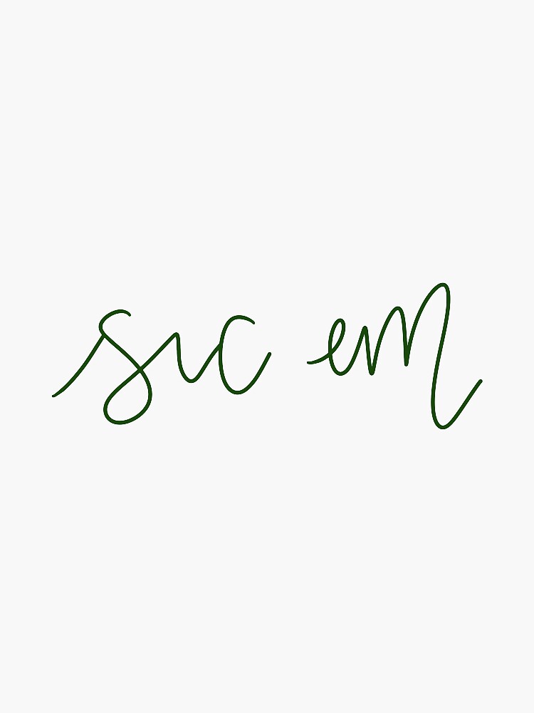 "sic em calligraphy sticker" Sticker by katieparnell1 | Redbubble