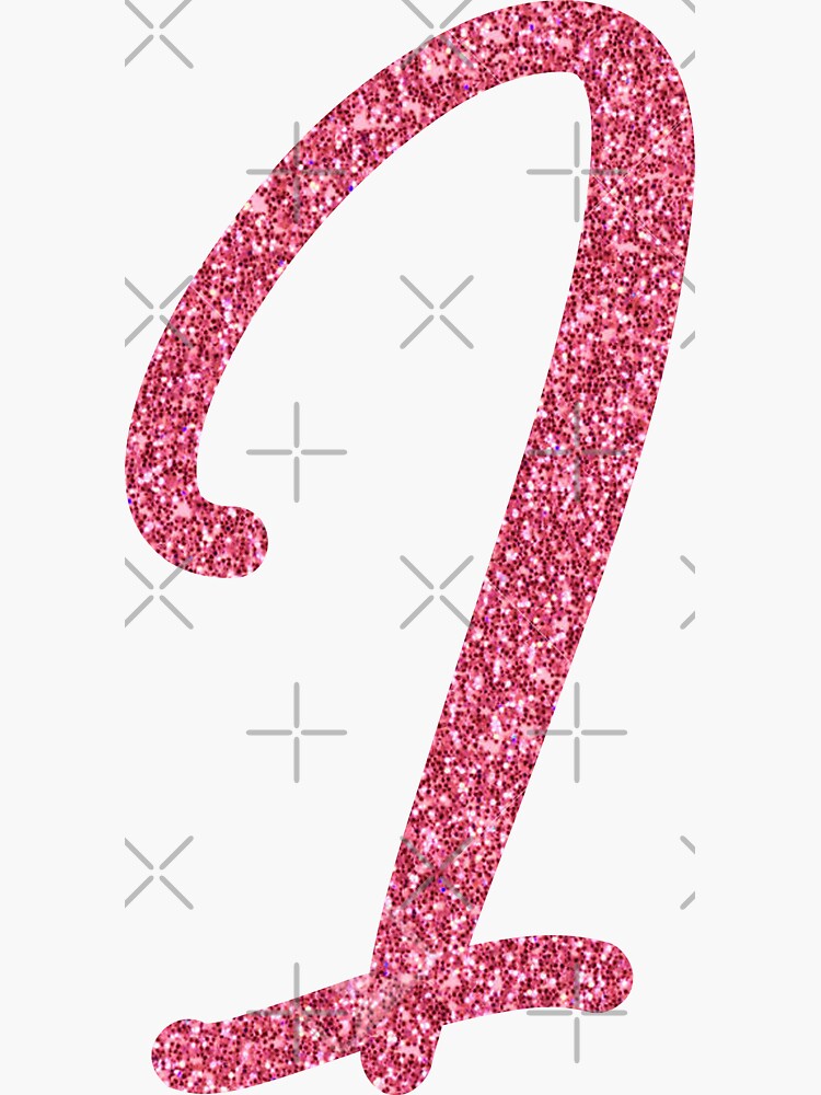 "Pink Glitter Letter "I"" Sticker for Sale by QthePhotog | Redbubble