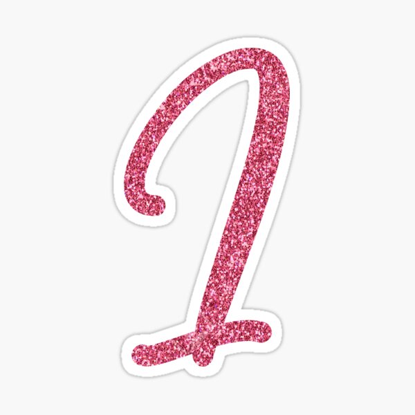 "Pink Glitter Letter "I"" Sticker for Sale by QthePhotog | Redbubble