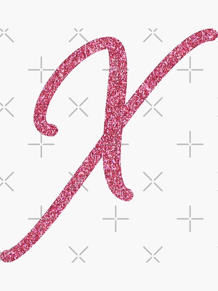 "Pink Glitter Letter "X"" Sticker for Sale by QthePhotog | Redbubble