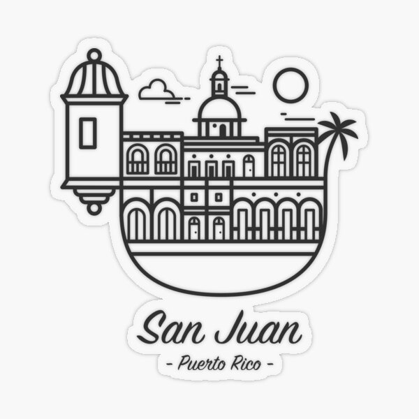 "San Juan, Puerto Rico - B&W" Sticker for Sale by Jchevere | Redbubble