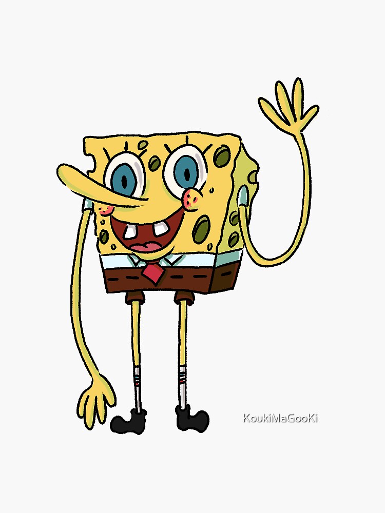 "Spongebob Waving Sticker" Sticker for Sale by KoukiMaGooKi | Redbubble
