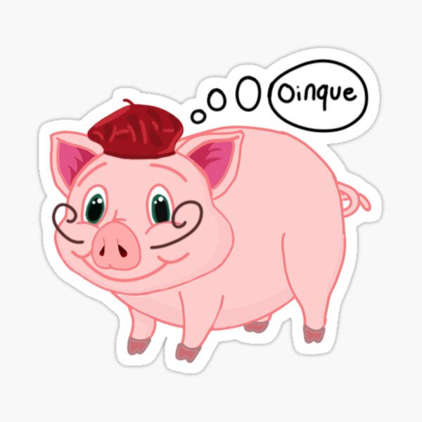 "French Pig" Sticker for Sale by JessiSueDesigns | Redbubble