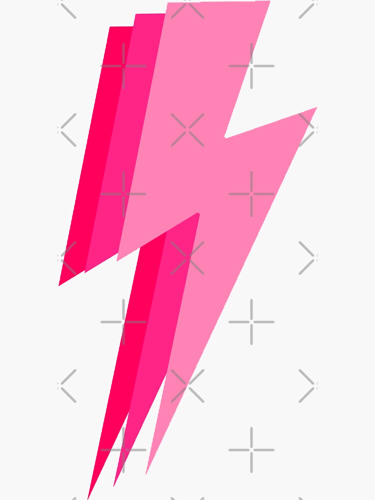 "3 pink lightning bolt" Sticker for Sale by gdm123 | Redbubble