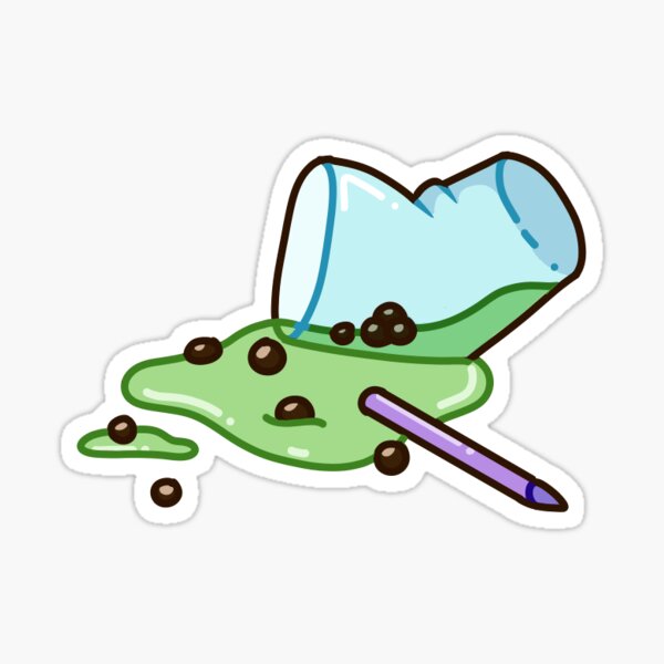 "Spilled Boba Sticker" Sticker by Js-Sketchbook | Redbubble