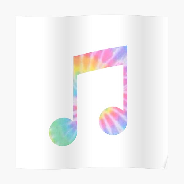 "tie dye music note" Poster for Sale by chricket | Redbubble