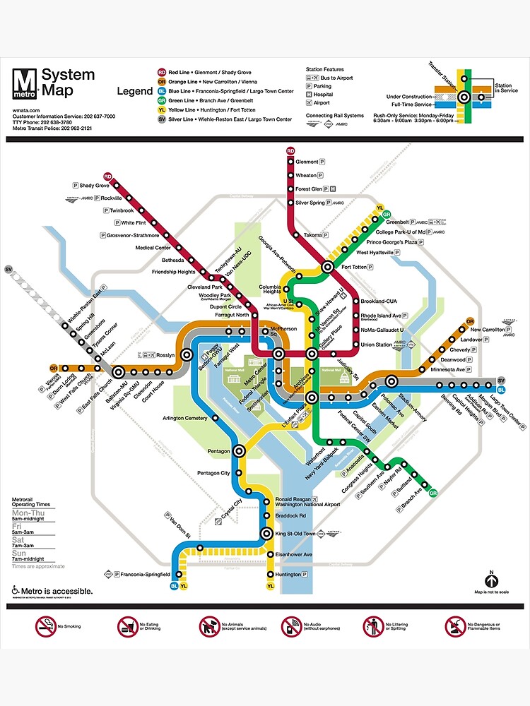 "WMATA Metro Map" Art Print for Sale by lauraindc | Redbubble
