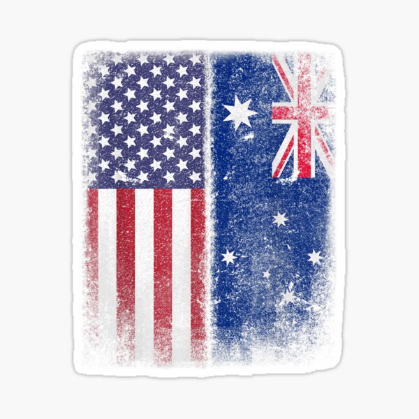 "Australian American Flag Australia Usa " Sticker for Sale by skinner43 ...