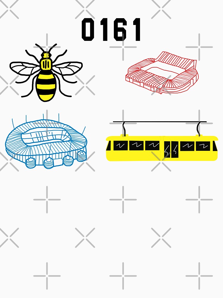 "0161 Manchester Icons" T-shirt for Sale by Hevding | Redbubble ...