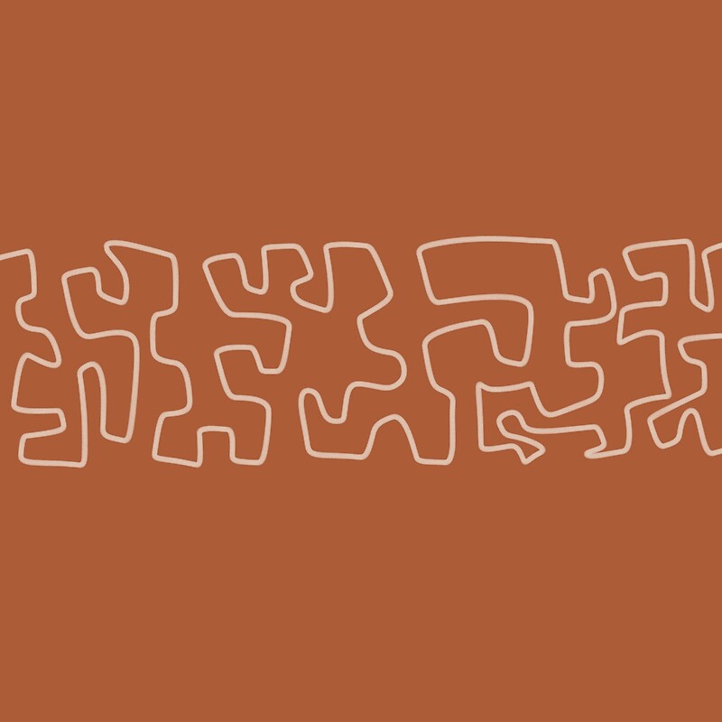 "Aztec Maze Band Minimalist Contemporary Pattern in Clay and Putty" by ...