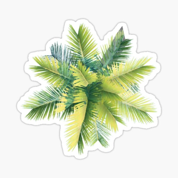 "Green Fresh Tropical Palm Leaves Minimal Modern Design" Sticker for ...