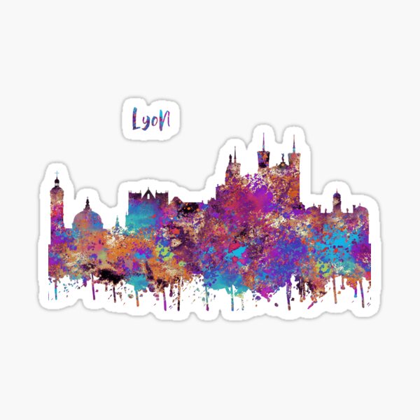 "Lyon, Lyon skyline" Sticker for Sale by Rosaliartbook | Redbubble