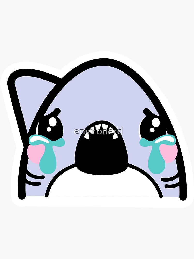 "Shark Crying Emoji" Sticker for Sale by environerd | Redbubble