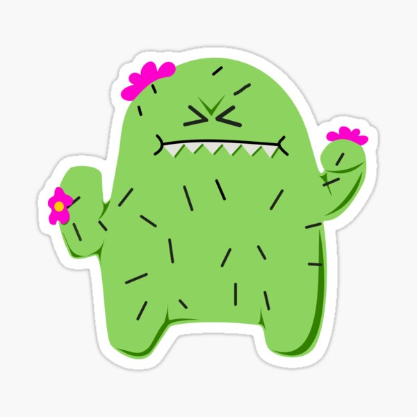 "Kawaii Cactus Cute Grumpy Cactus" Sticker for Sale by evenstarhancock ...