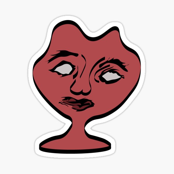 "Red egg head face" Sticker for Sale by annaduncanart | Redbubble