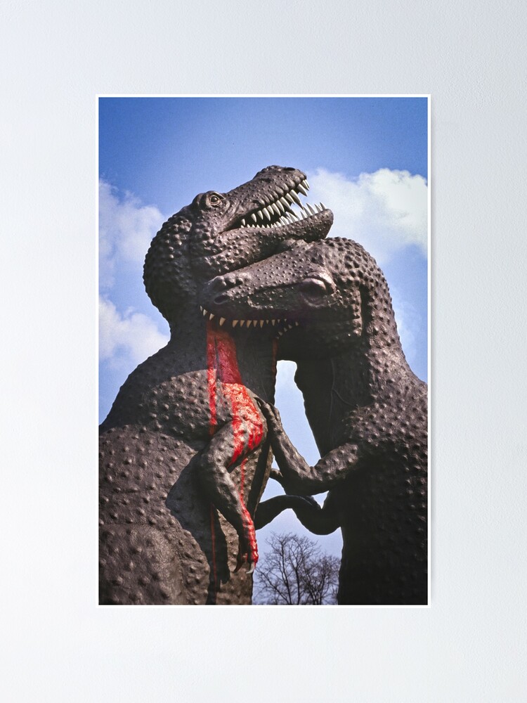 "Bloody fight between two T-Rex." Poster for Sale by Seltsamer | Redbubble