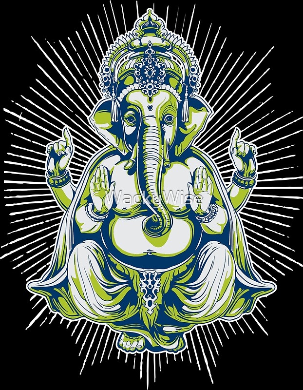"Ganesha Hindu Chakra Zen Meditation" by WackyWise | Redbubble