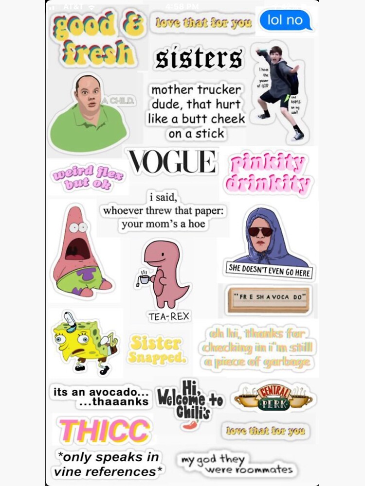 "Meme collage" Sticker by christinlove717 | Redbubble