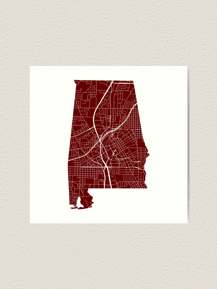 "Normal Alabama Map State Outline" Art Print for Sale by zsonn | Redbubble