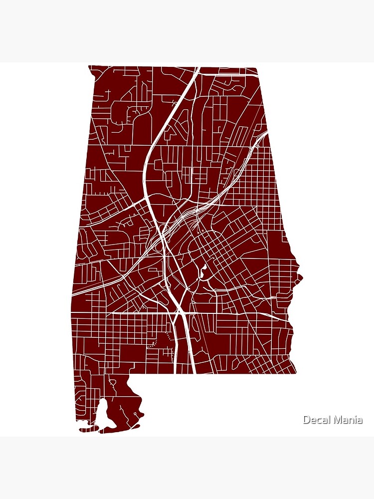 "Normal Alabama Map State Outline" Art Print for Sale by zsonn | Redbubble