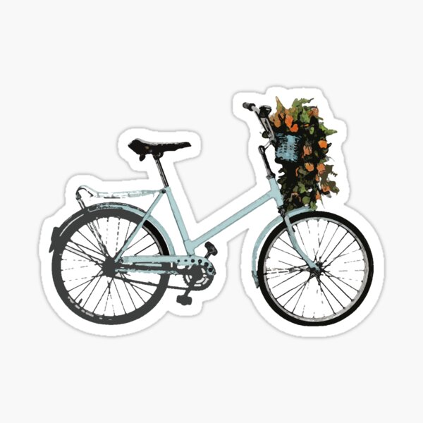 "Retro Spring Flower Bike" Sticker for Sale by Mtlawren | Redbubble
