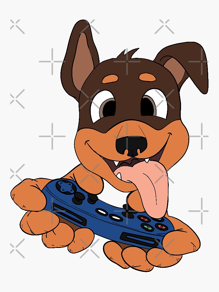 "Gamer Doggo " Sticker for Sale by scarrymommyart | Redbubble