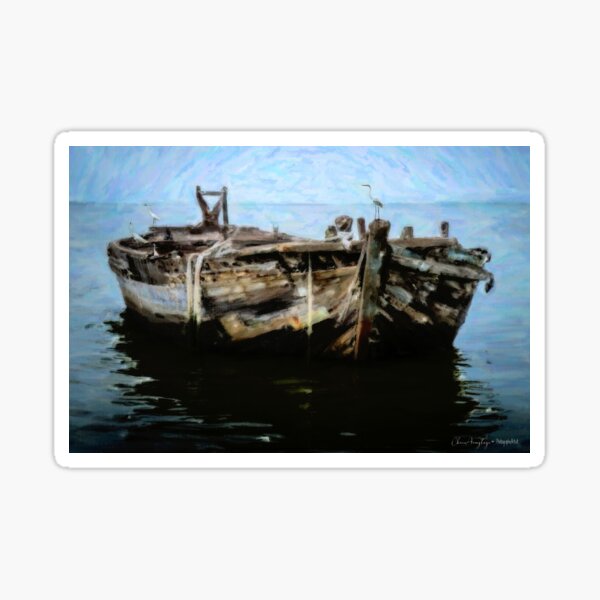 "Old Wooden Fishing Boat" Sticker for Sale by ChrisArmytage | Redbubble