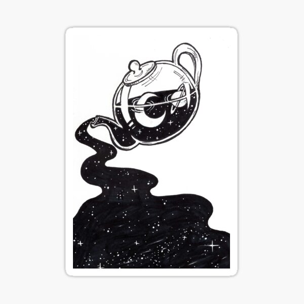 "Space Tea" Sticker by Rishikiarts | Redbubble