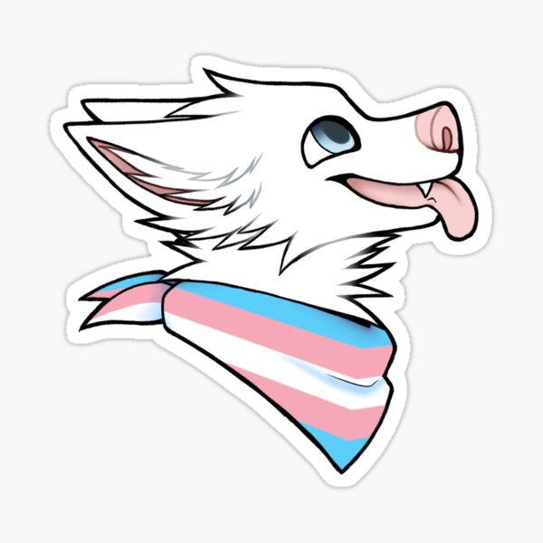 "Trans Pride Puppy" Sticker by CVLTZ | Redbubble