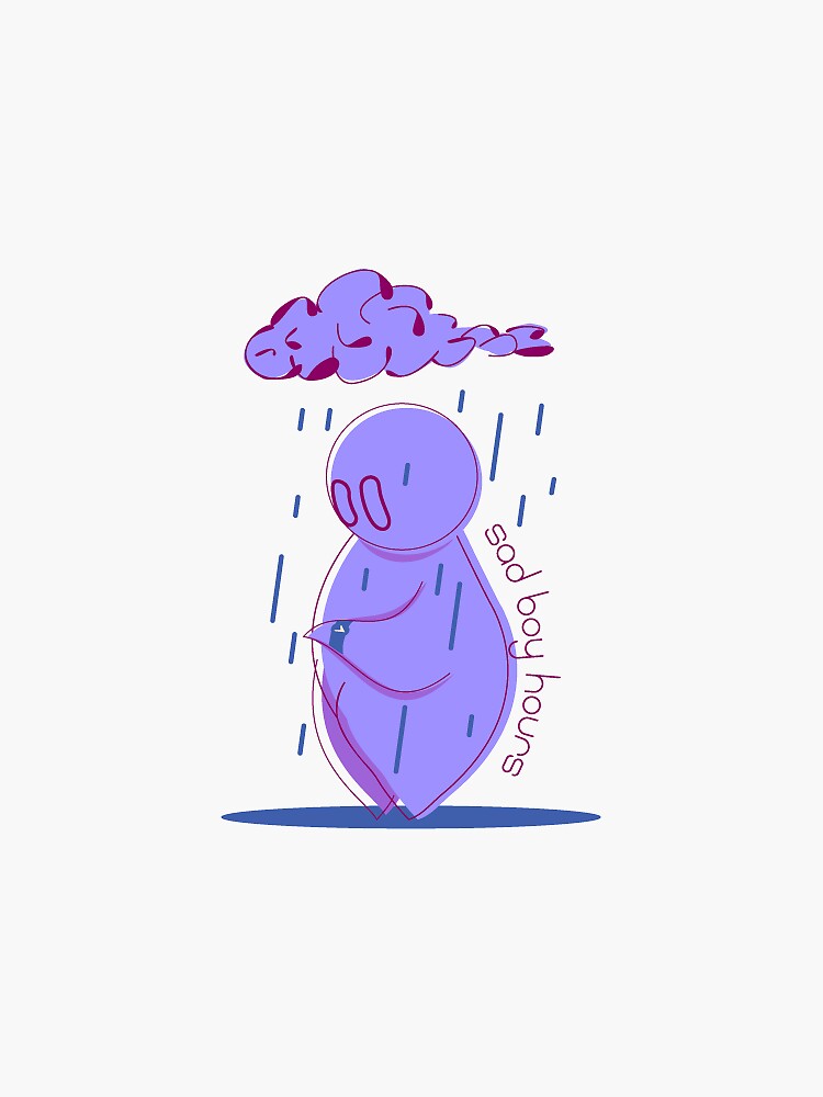 "sad boy hours" Sticker for Sale by papayapoe | Redbubble