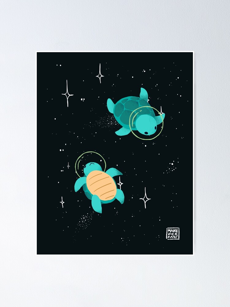 "Space Turtles" Poster by Maike Vierkant | Redbubble