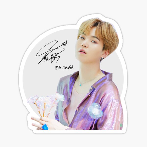 "BTS - SUGA" Sticker for Sale by meshpotatoes | Redbubble