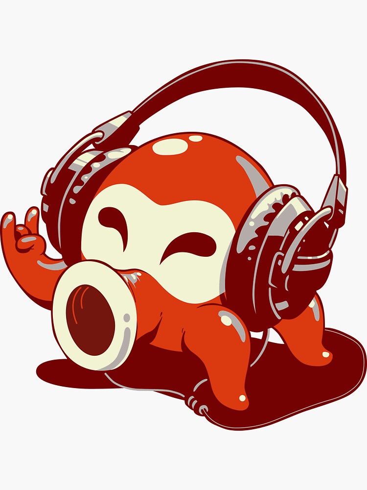 "Octorock'N'Roll !" Sticker for Sale by Xavivounet | Redbubble