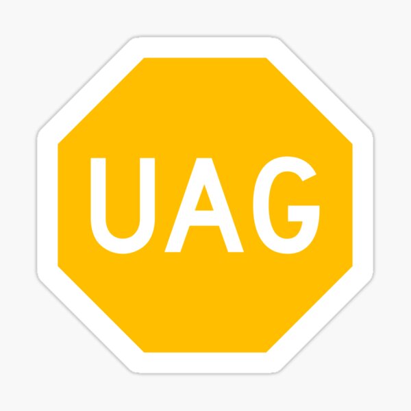 "Amber Stop Codon Sign RNA UAG" Sticker by mwcannon | Redbubble