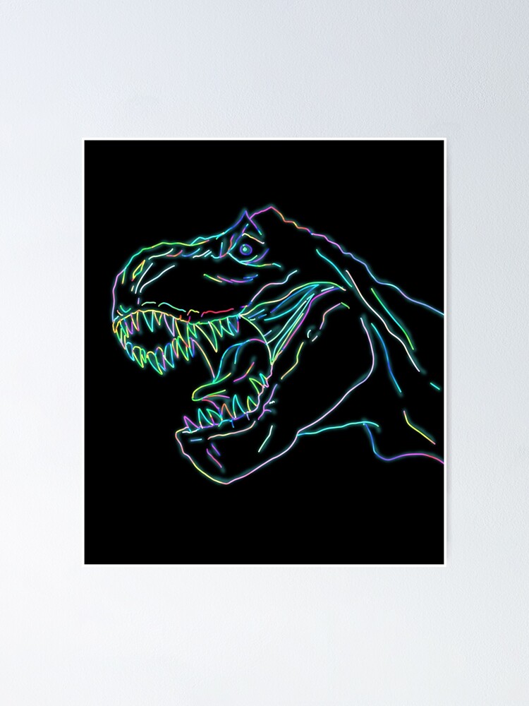 "Neon T-Rex" Poster for Sale by KaiLietge | Redbubble